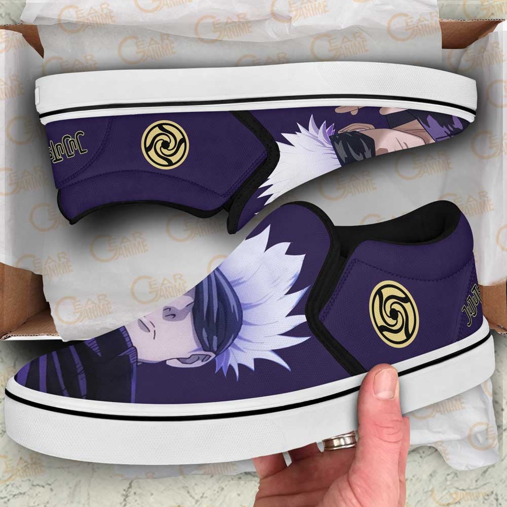 Satoru Gojo Slip-On Shoes Canvas Custom Anime Jujutsu Kaisen Shoes ...