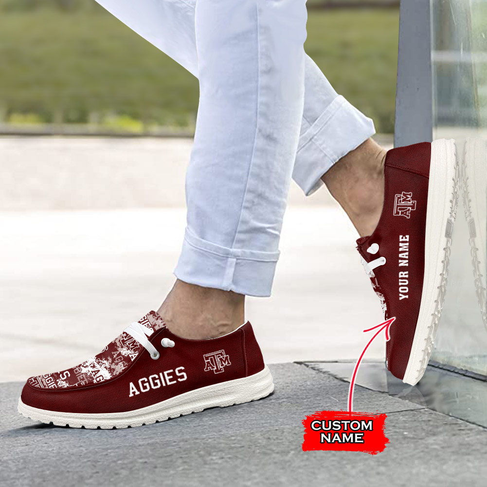 Texas A&M Aggies Personalized H-D Sports Shoes - Custom Name Design ...